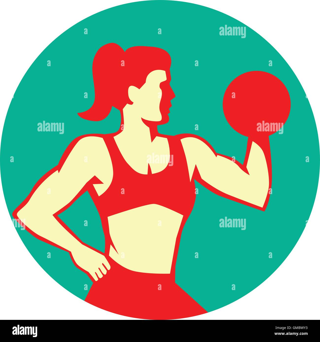 Female lifting weight Stock Vector Images - Alamy