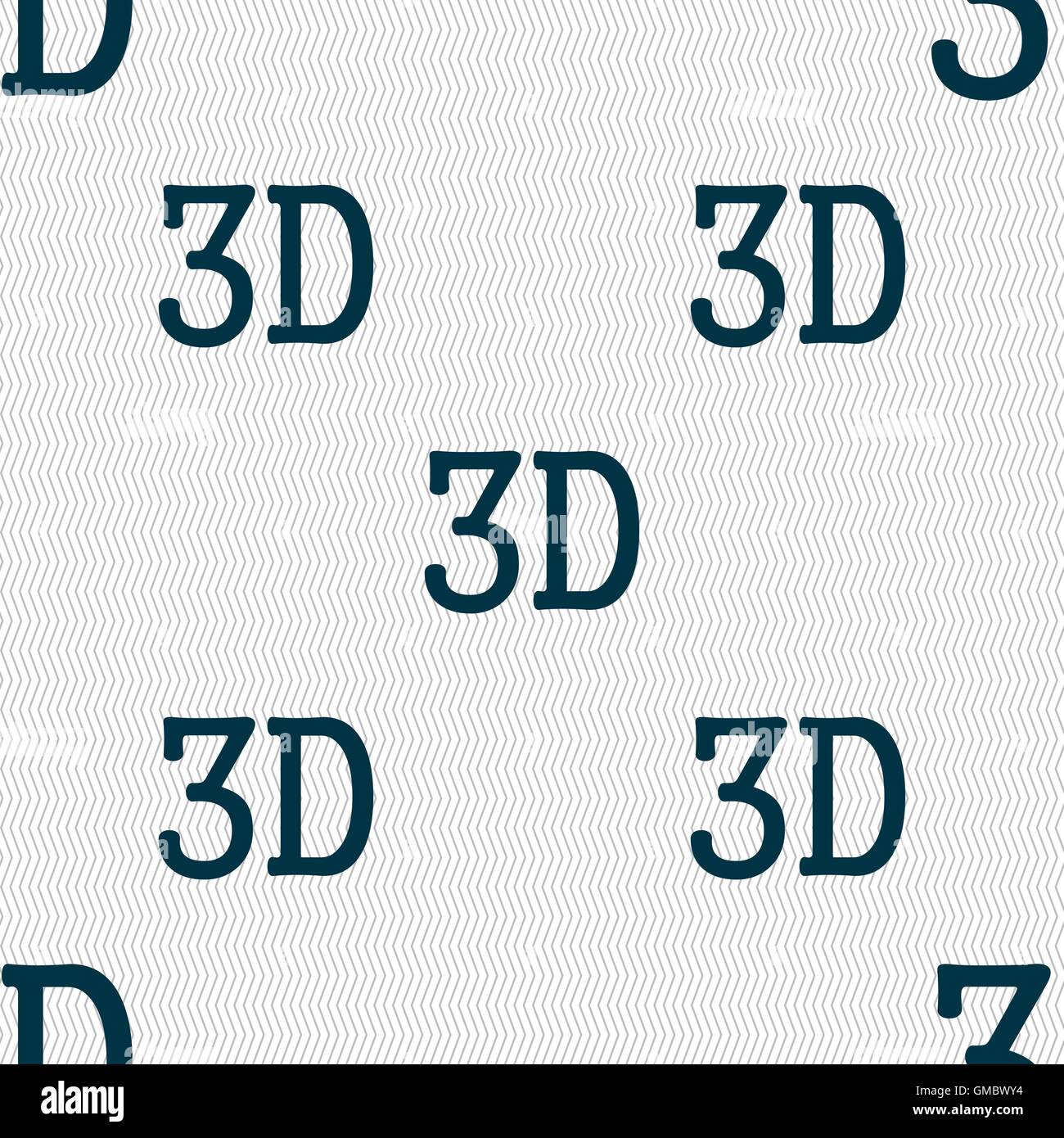3D sign icon. 3D-New technology symbol. Seamless abstract background ...