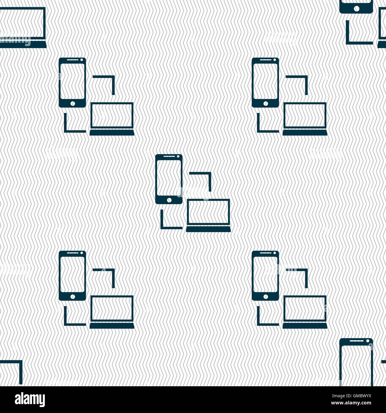 Synchronization sign icon. communicators sync symbol. Data exchange ...