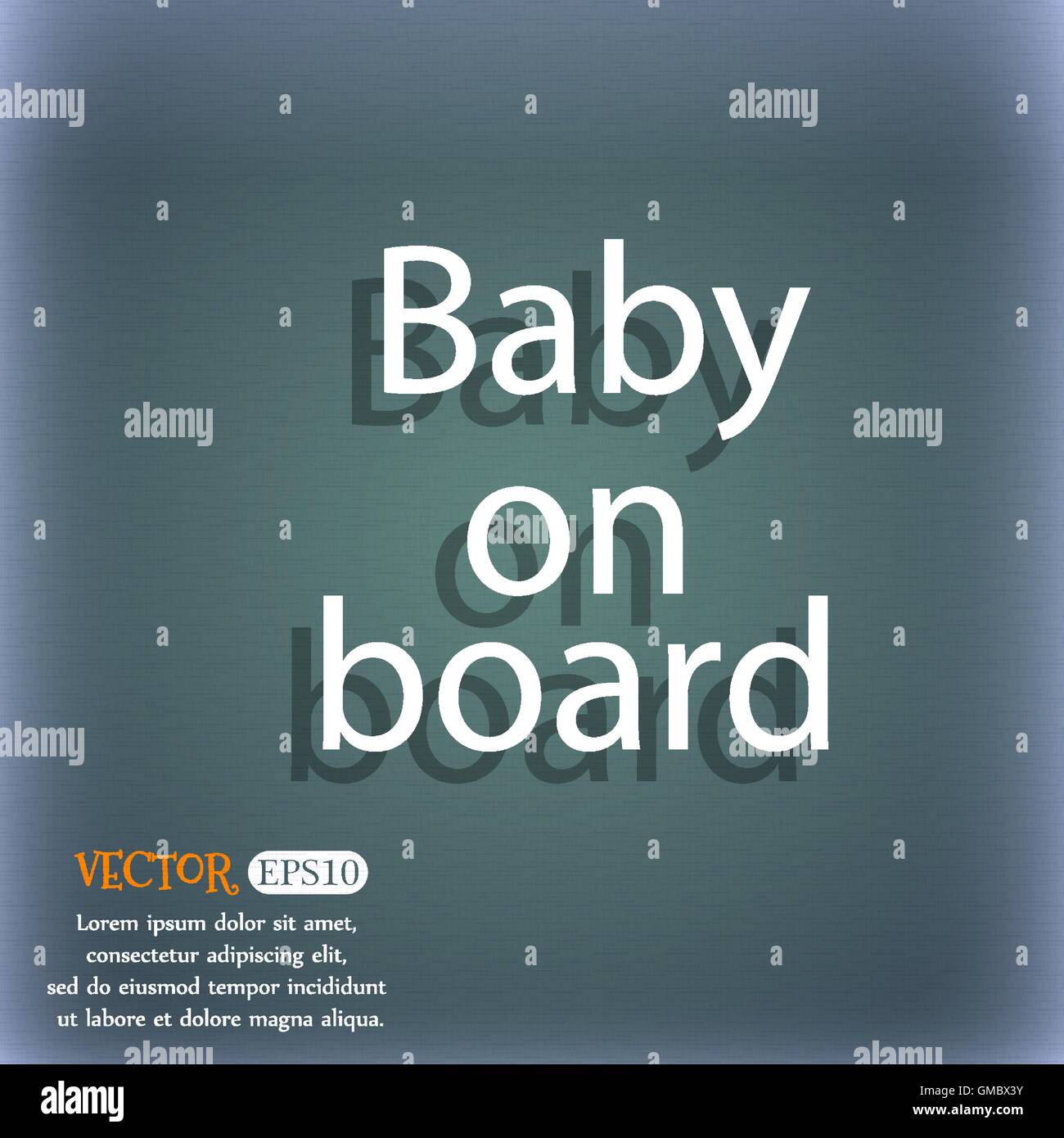 Baby on board sign icon. Infant in car caution symbol. On the blue ...