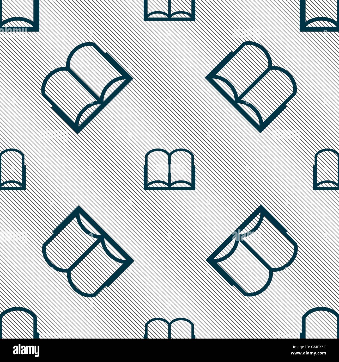Book sign icon. Open book symbol. Seamless pattern with geometric ...
