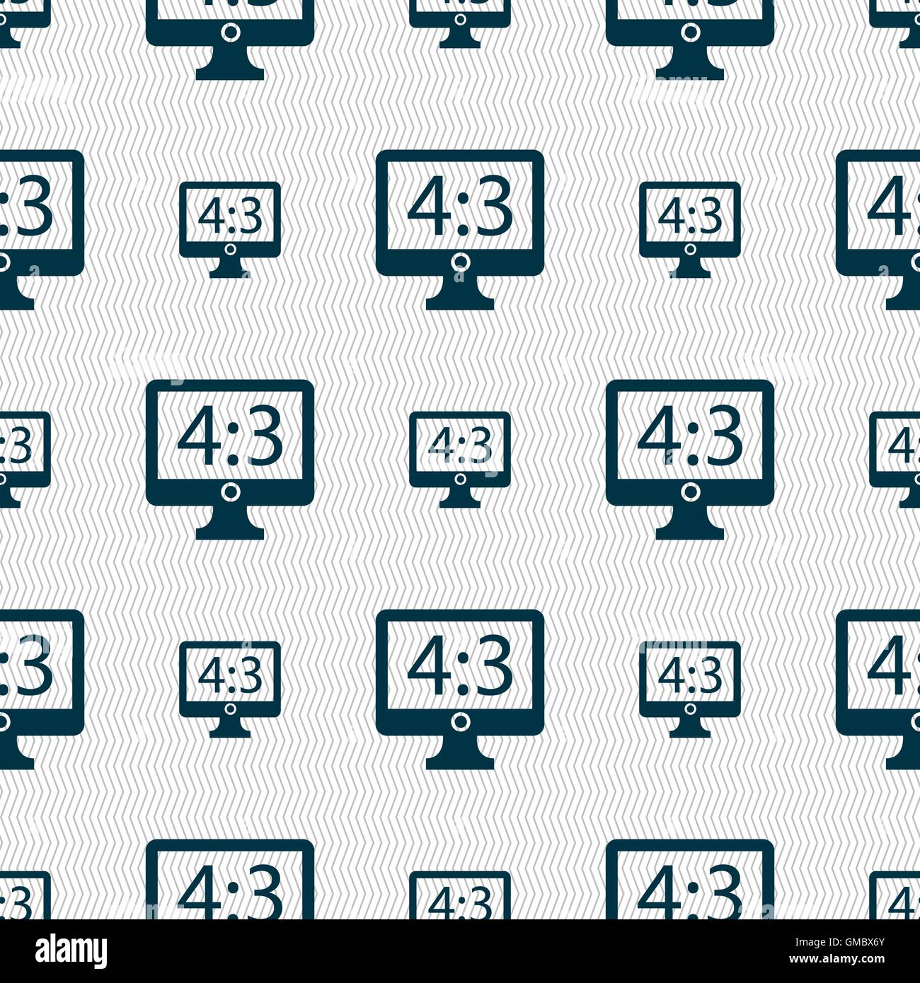 Aspect ratio 4 3 widescreen tv icon sign. Seamless abstract background ...