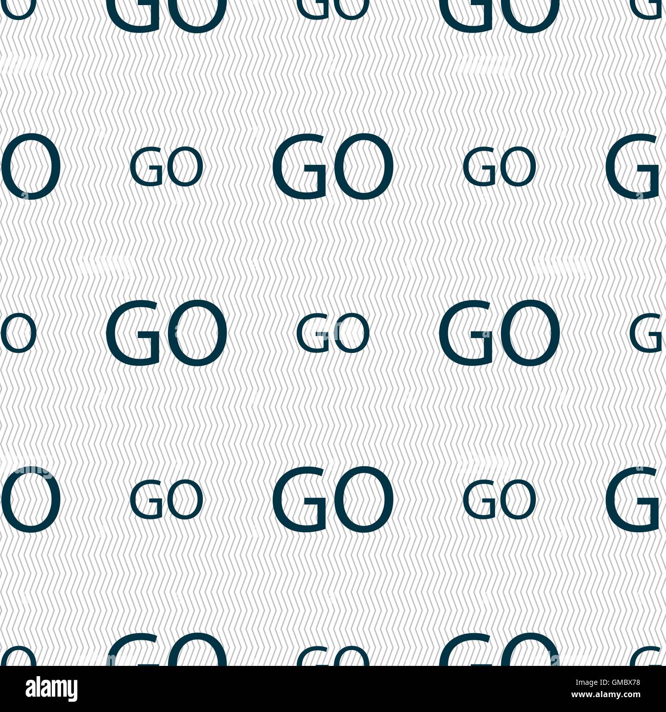 GO sign icon. Seamless abstract background with geometric shapes ...