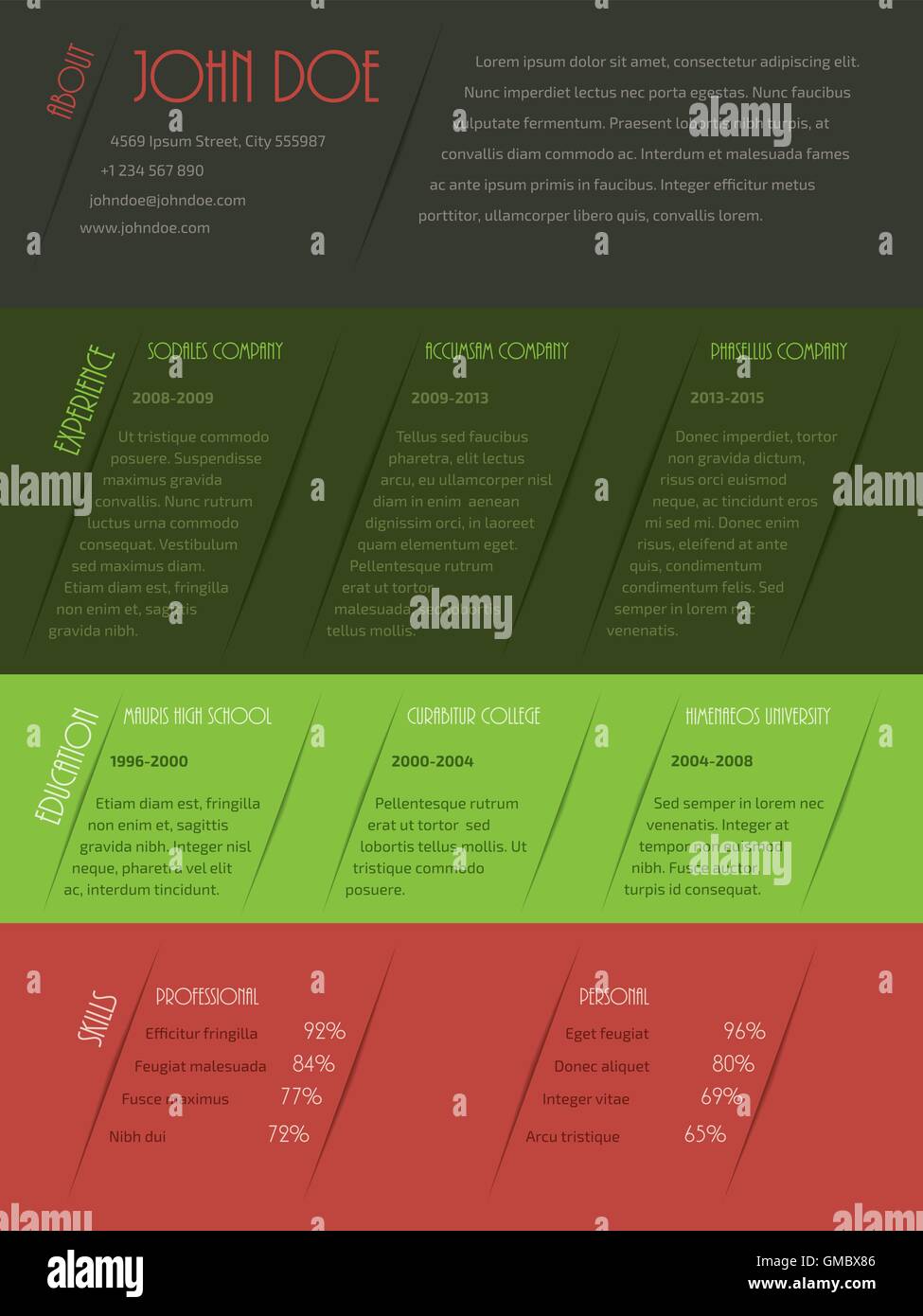 Cool cv resume template design Stock Vector Image & Art - Alamy
