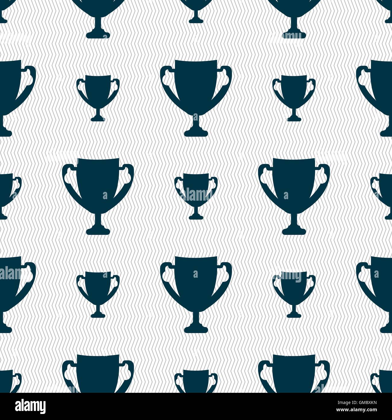 Winner cup sign icon. Awarding of winners symbol. Trophy. Seamless ...