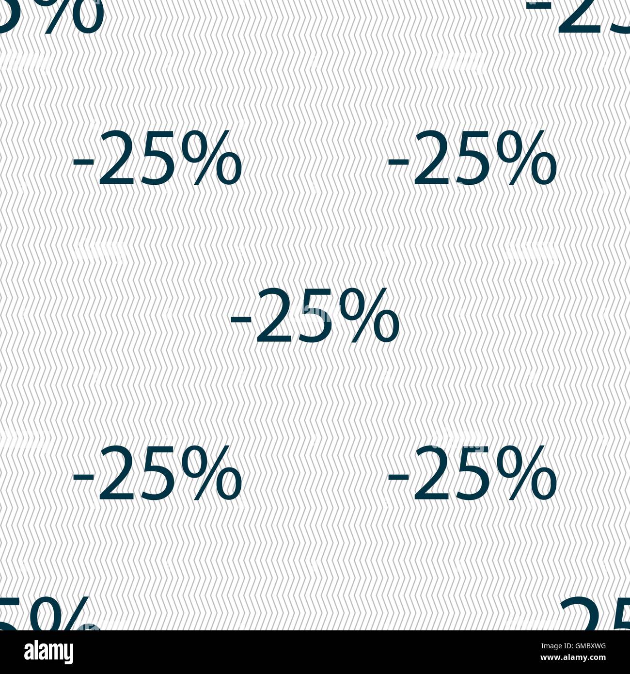 25 percent discount sign icon. Sale symbol. Special offer label ...