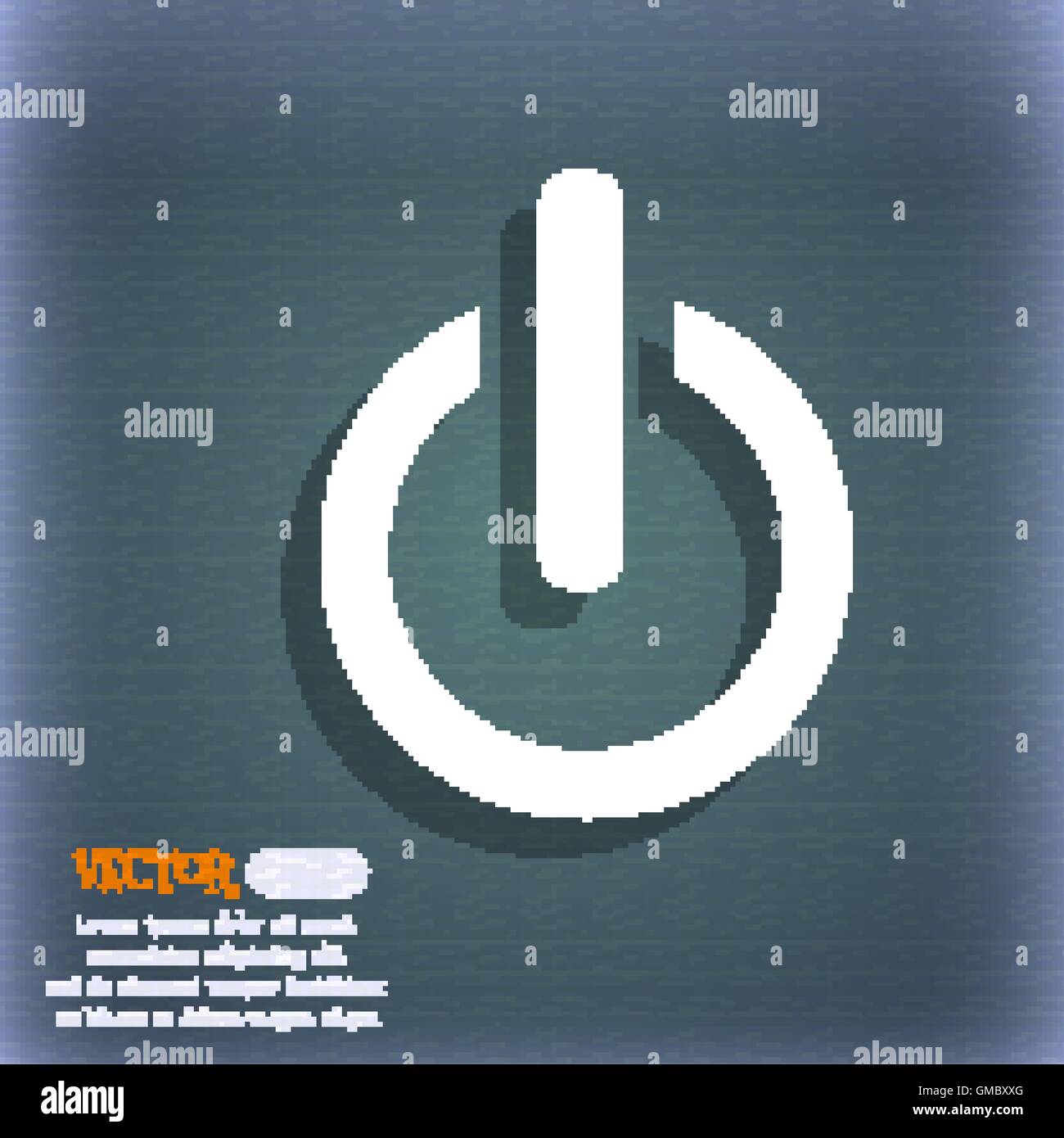 Power sign icon. Switch symbol. On the blue-green abstract background ...