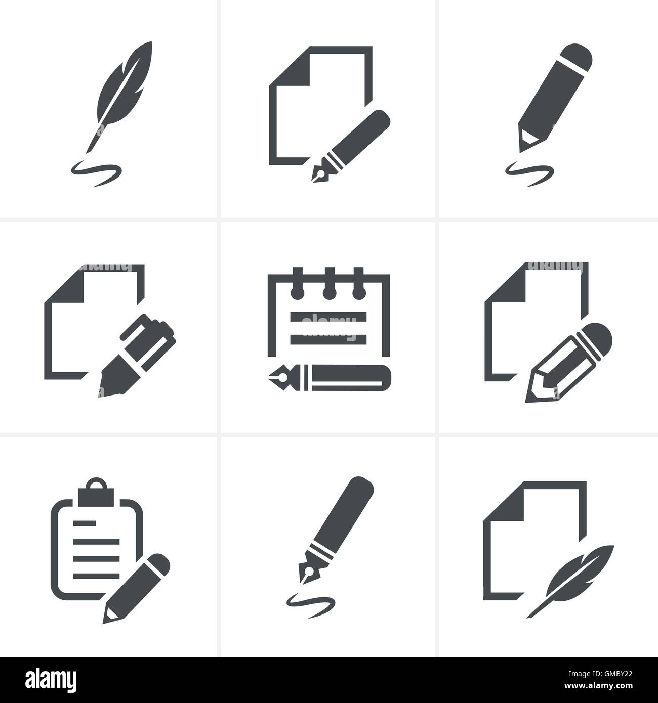 Document plan pen icons Stock Vector Images - Alamy