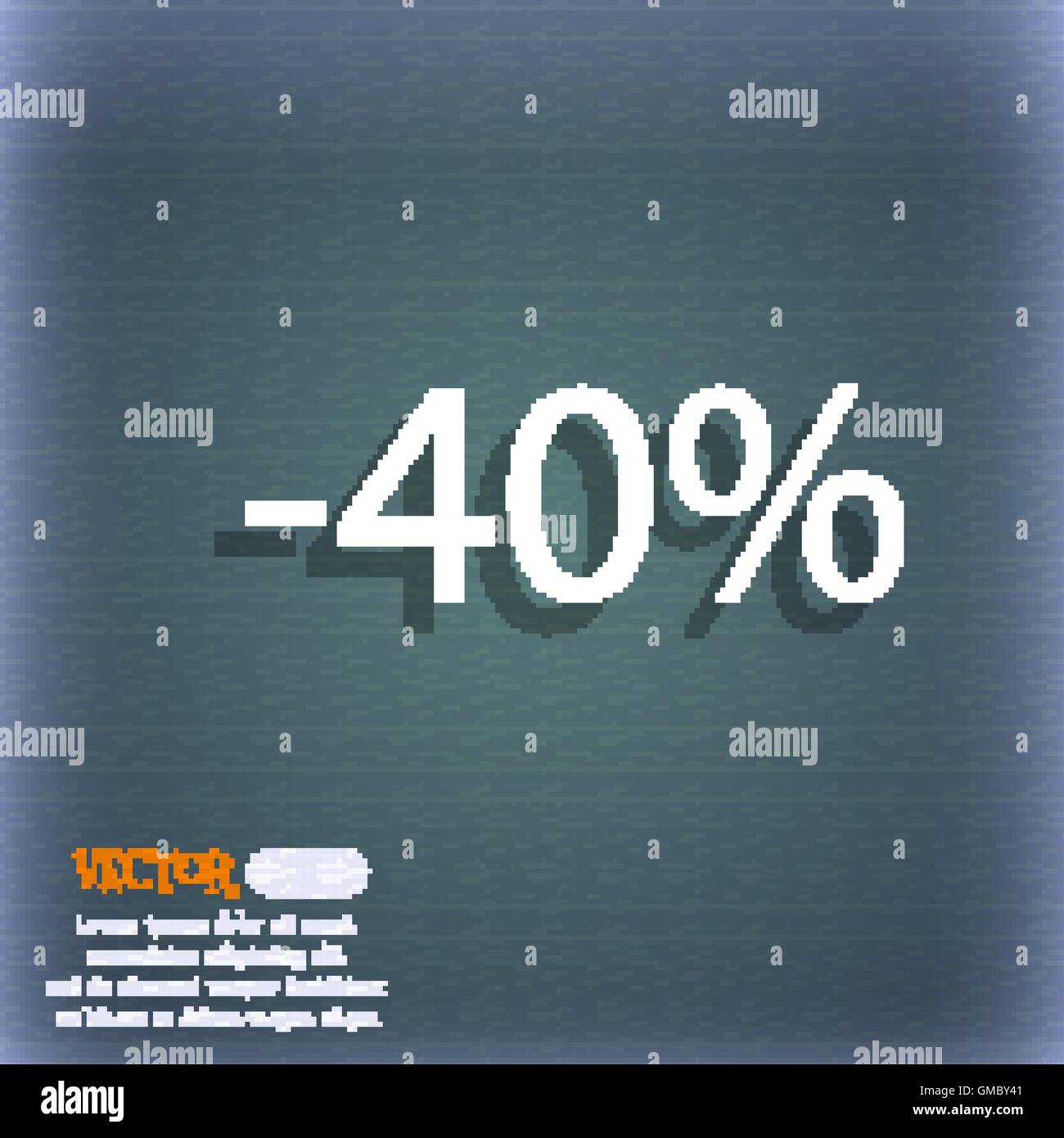 40 percent discount sign icon. Sale symbol. Special offer label. On the ...