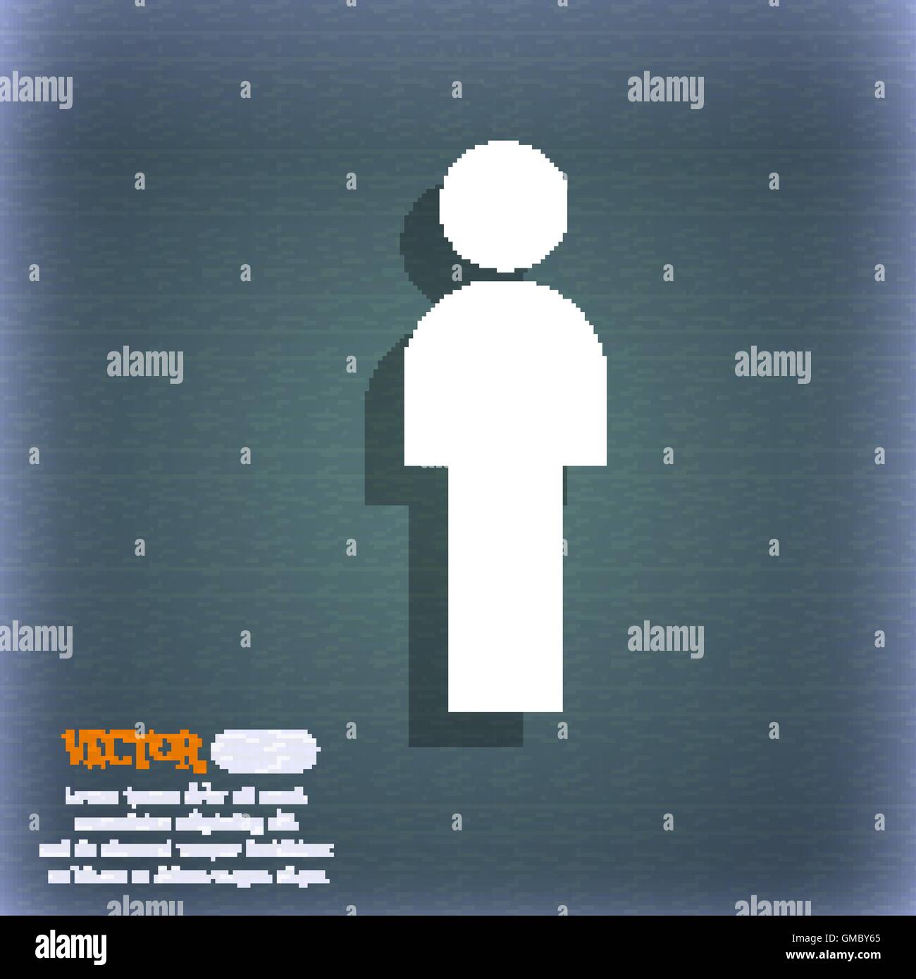 Human sign icon. Man Person symbol. Male toilet. On the blue-green ...