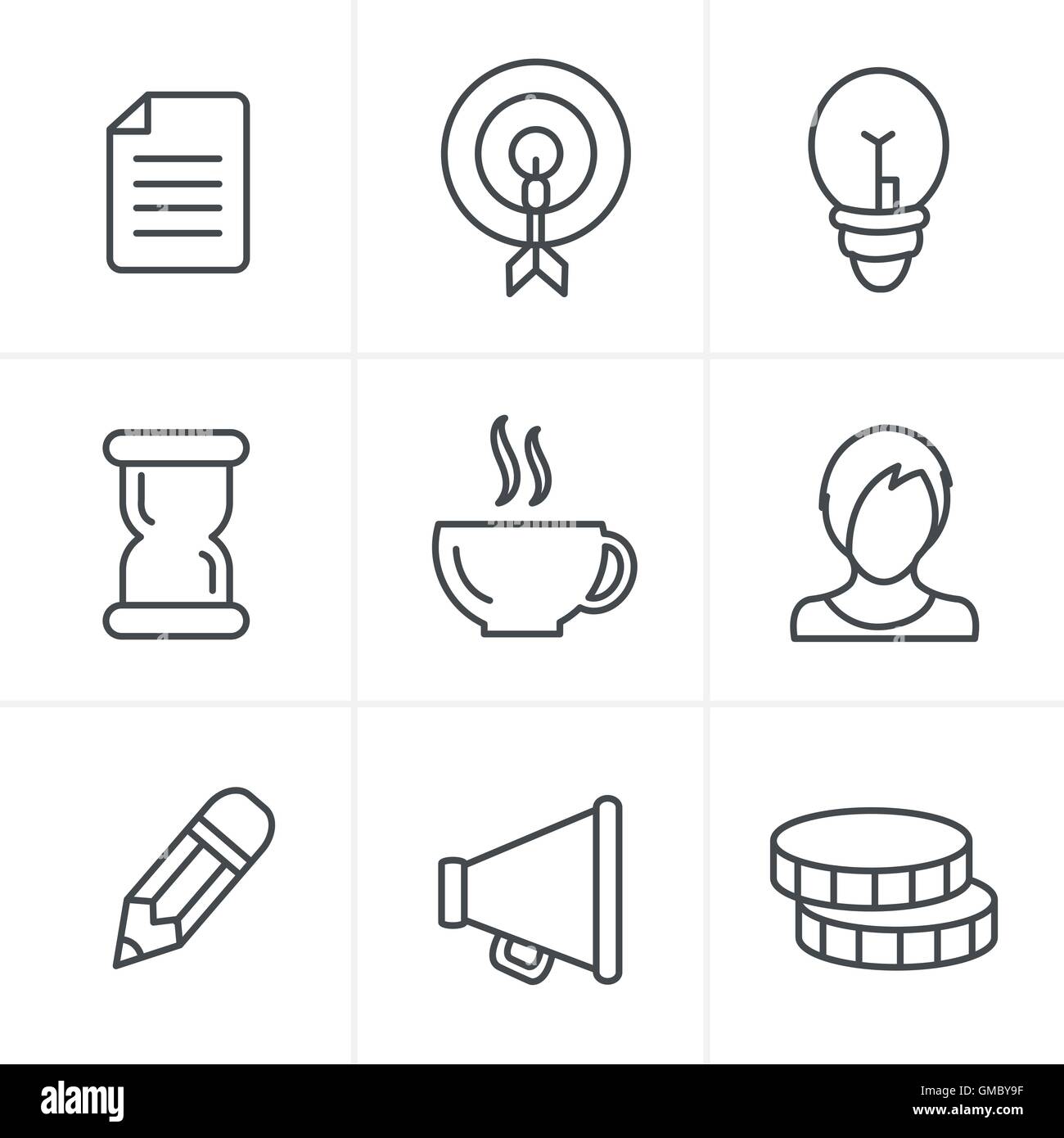 Calendar line icons schedule Cut Out Stock Images & Pictures - Alamy