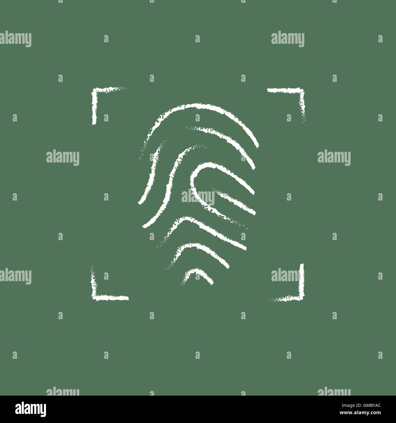 Fingerprint scanning icon drawn in chalk Stock Vector Image & Art - Alamy