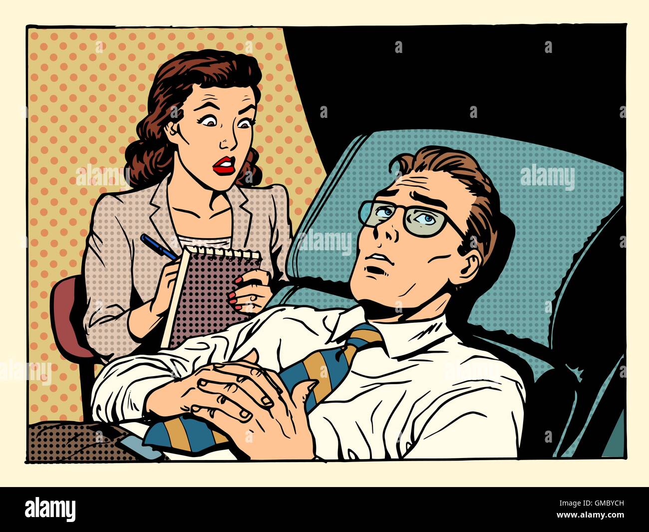 Male doctor female patient consultation Stock Vector Images - Alamy