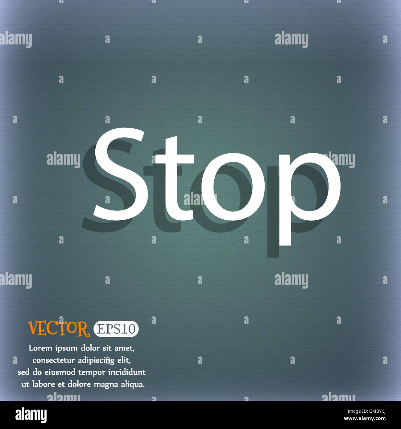 Traffic stop sign icon. Caution symbol. On the blue-green abstract ...