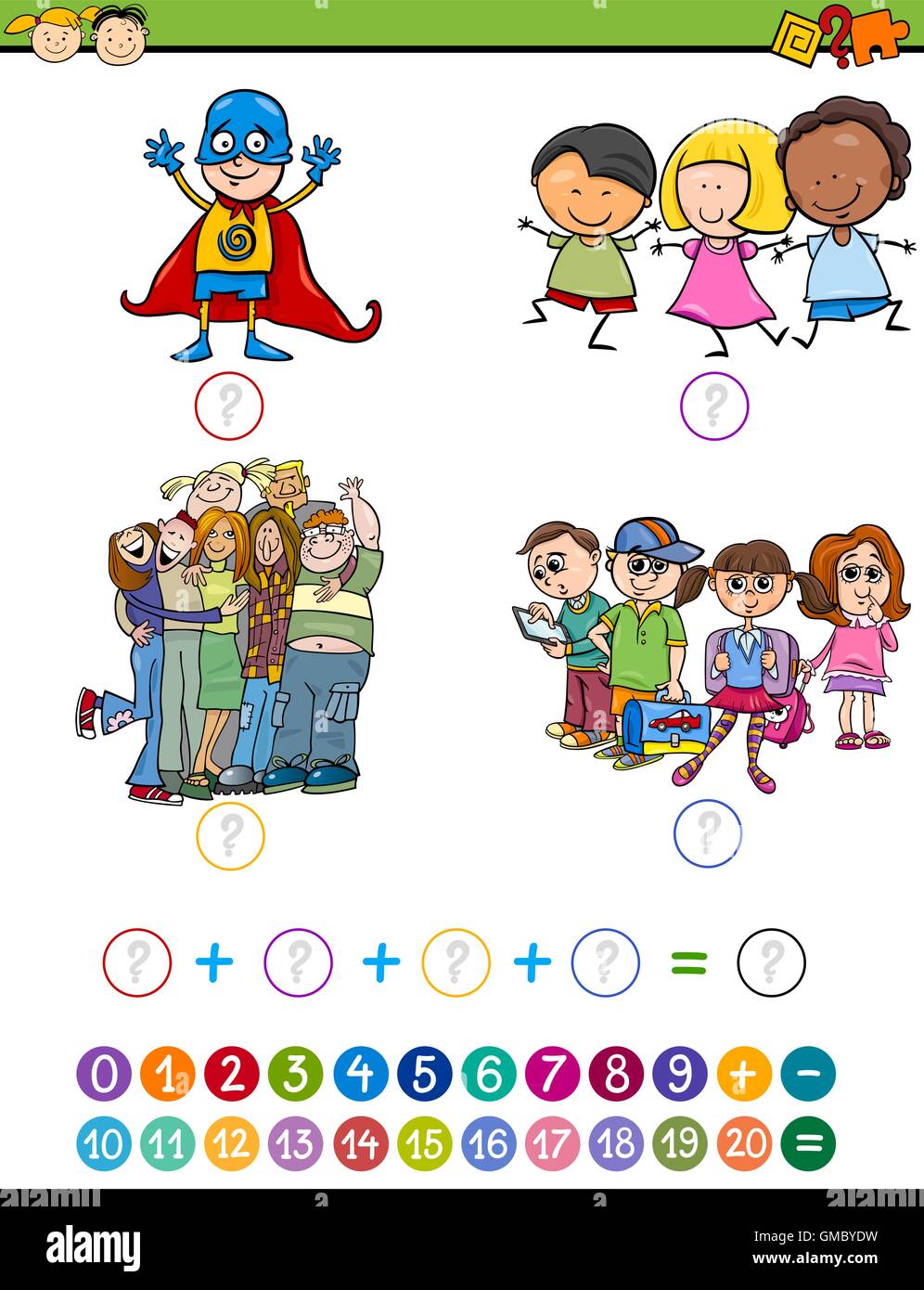 Cartoon counting game kids hi-res stock photography and images - Alamy