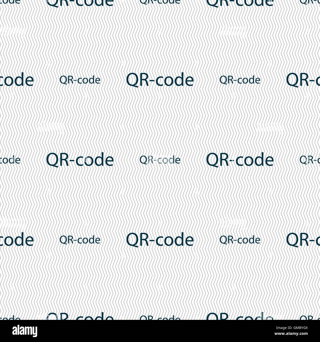 Qr-code sign icon. Scan code symbol. Seamless abstract background with geometric shapes. Vector ...