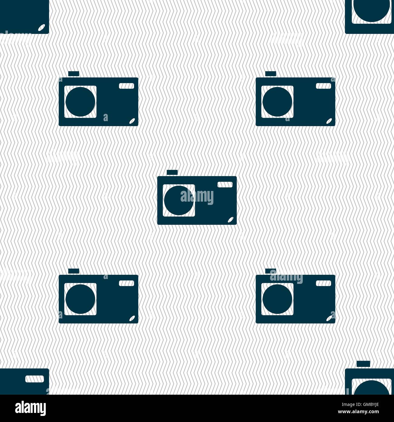 Photo camera sign icon. Digital symbol. Seamless abstract background ...