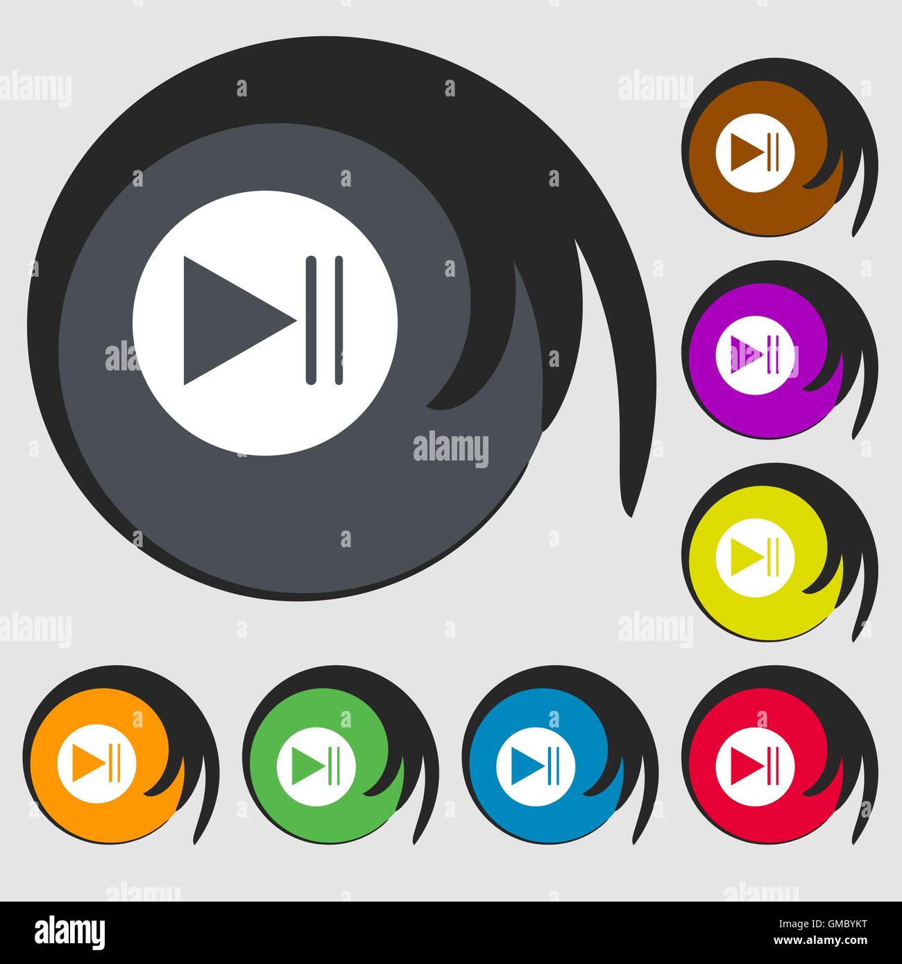 Arrow sign icon. Next button. Navigation symbol. Symbols on eight ...