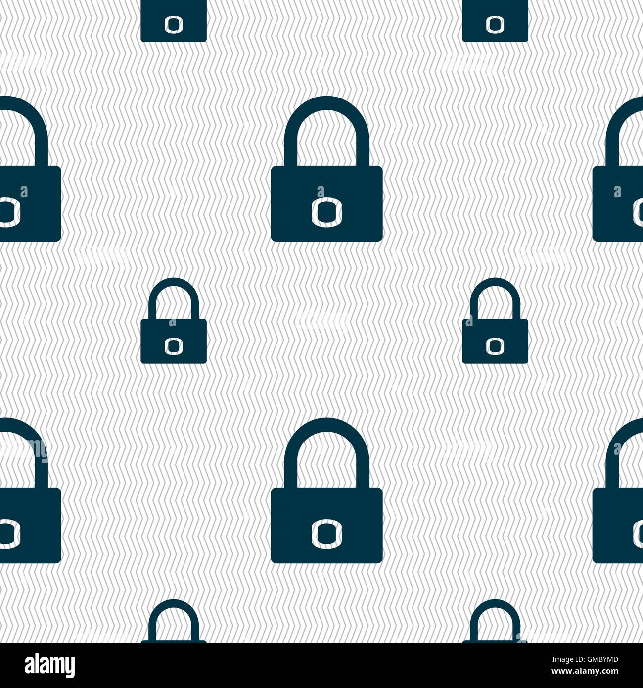 Lock sign icon. Locker symbol. Seamless pattern with geometric texture ...