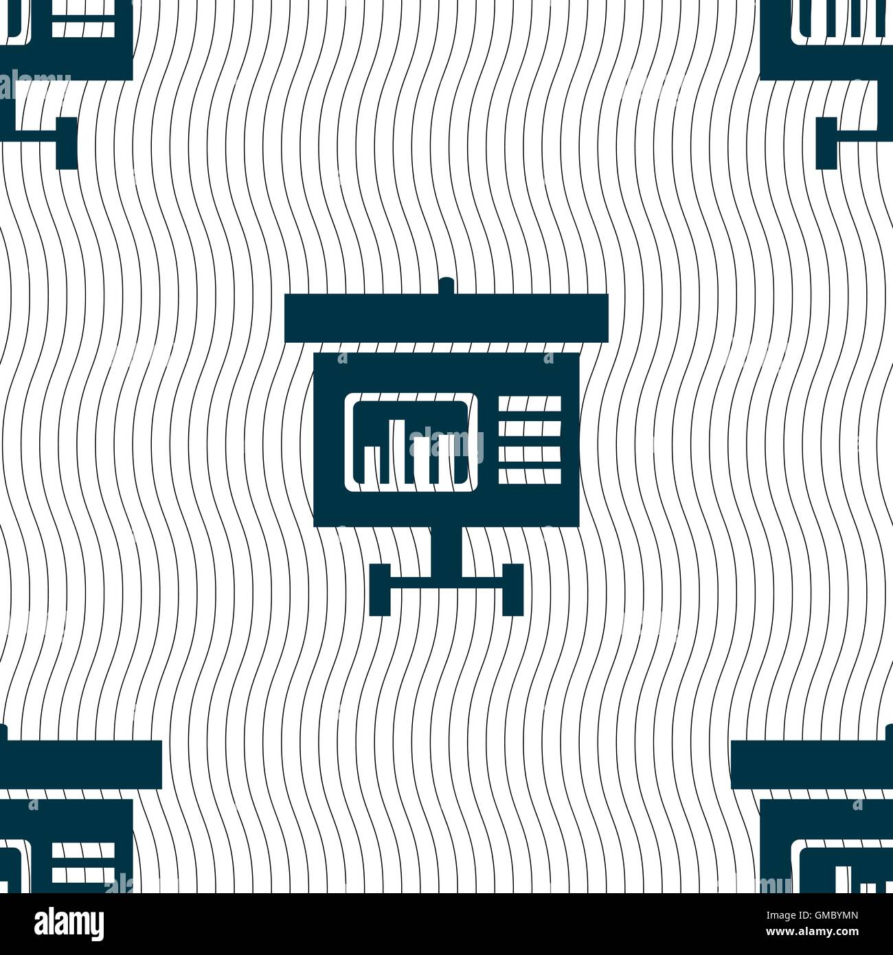 Graph icon sign. Seamless pattern with geometric texture. Vector Stock ...