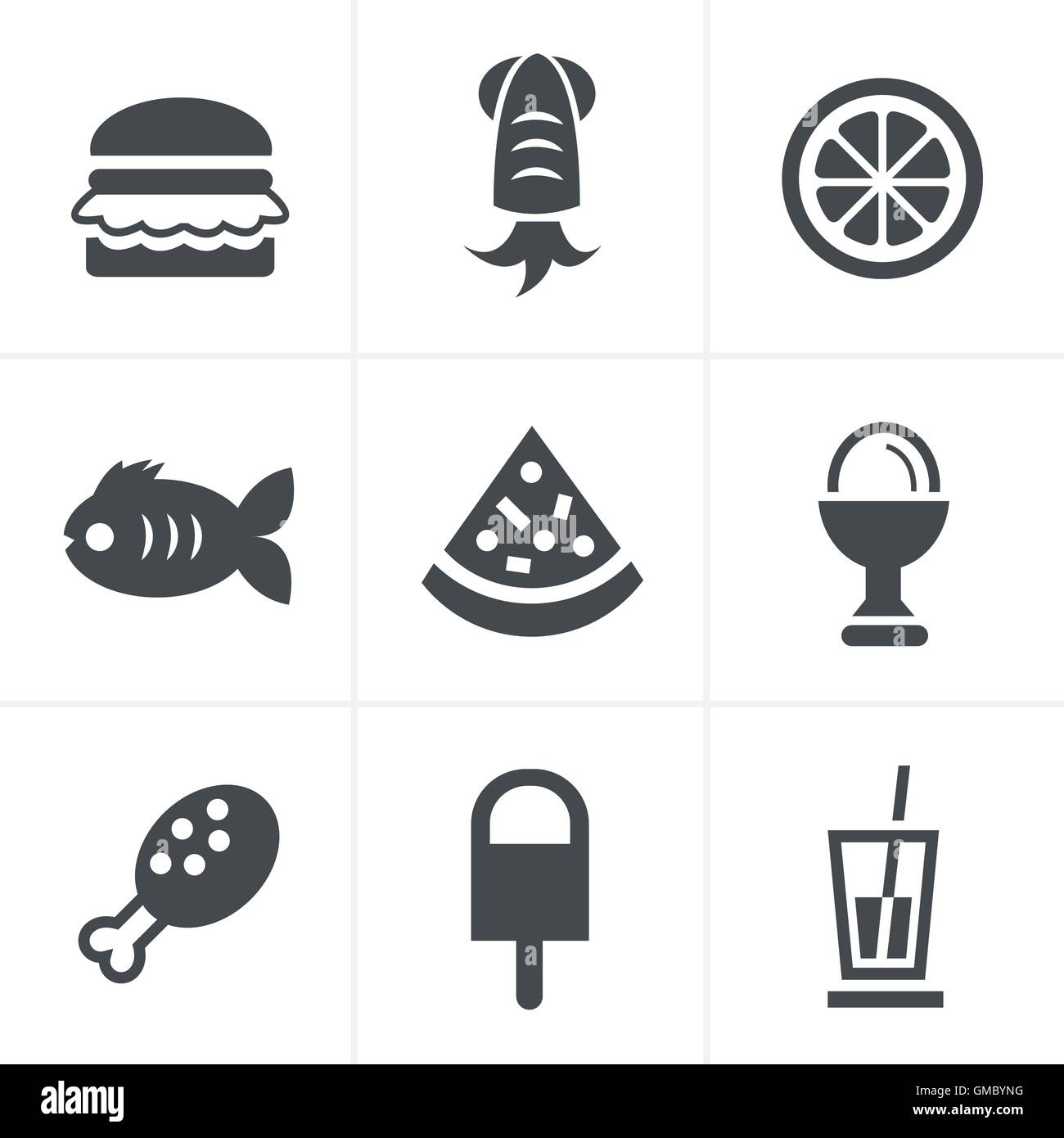 Food vector set hi-res stock photography and images - Alamy