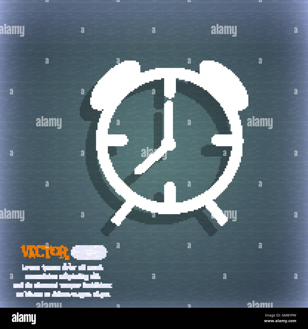 Alarm clock sign icon. Wake up alarm symbol. On the blue-green abstract ...