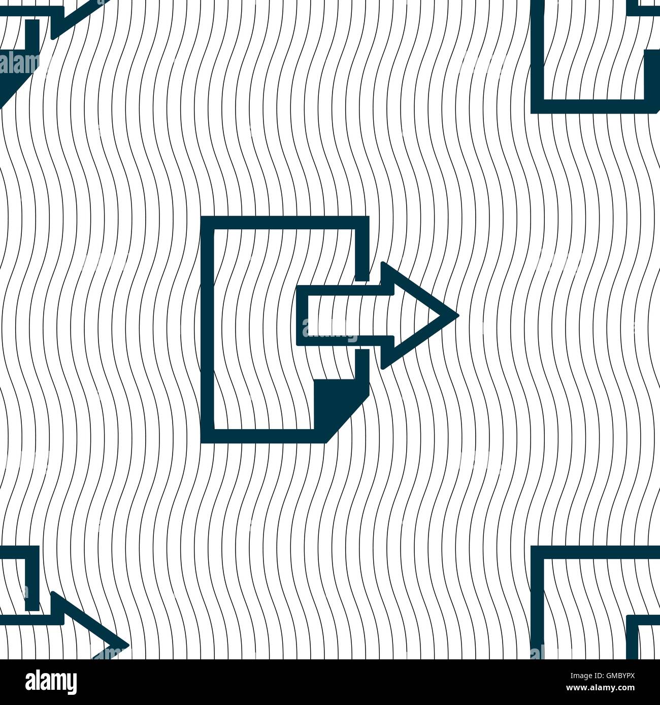 Export file icon. File document symbol. Seamless pattern with geometric ...