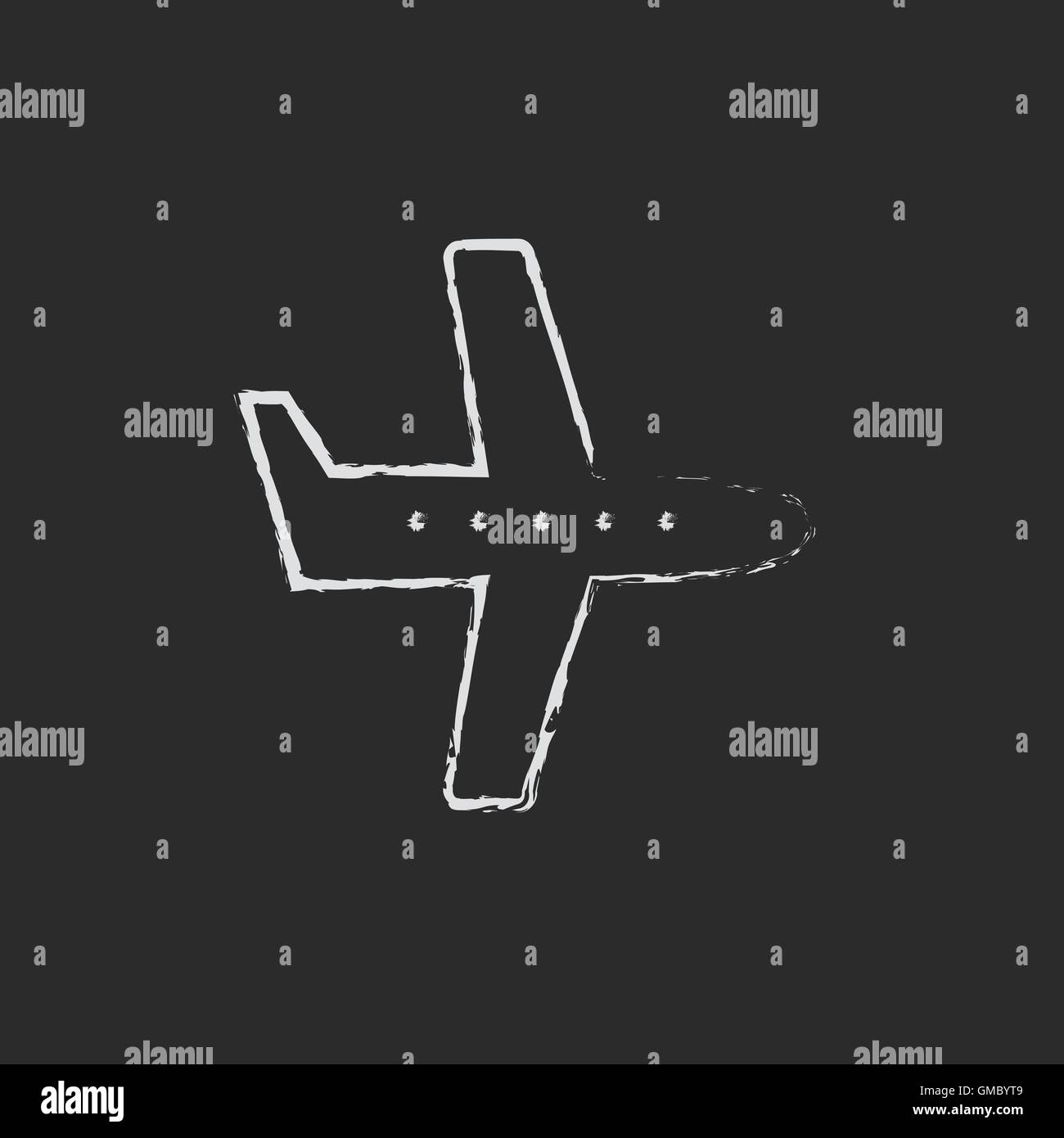 Hand drawn vector drawing airplane aircraft Stock Vector Images - Alamy
