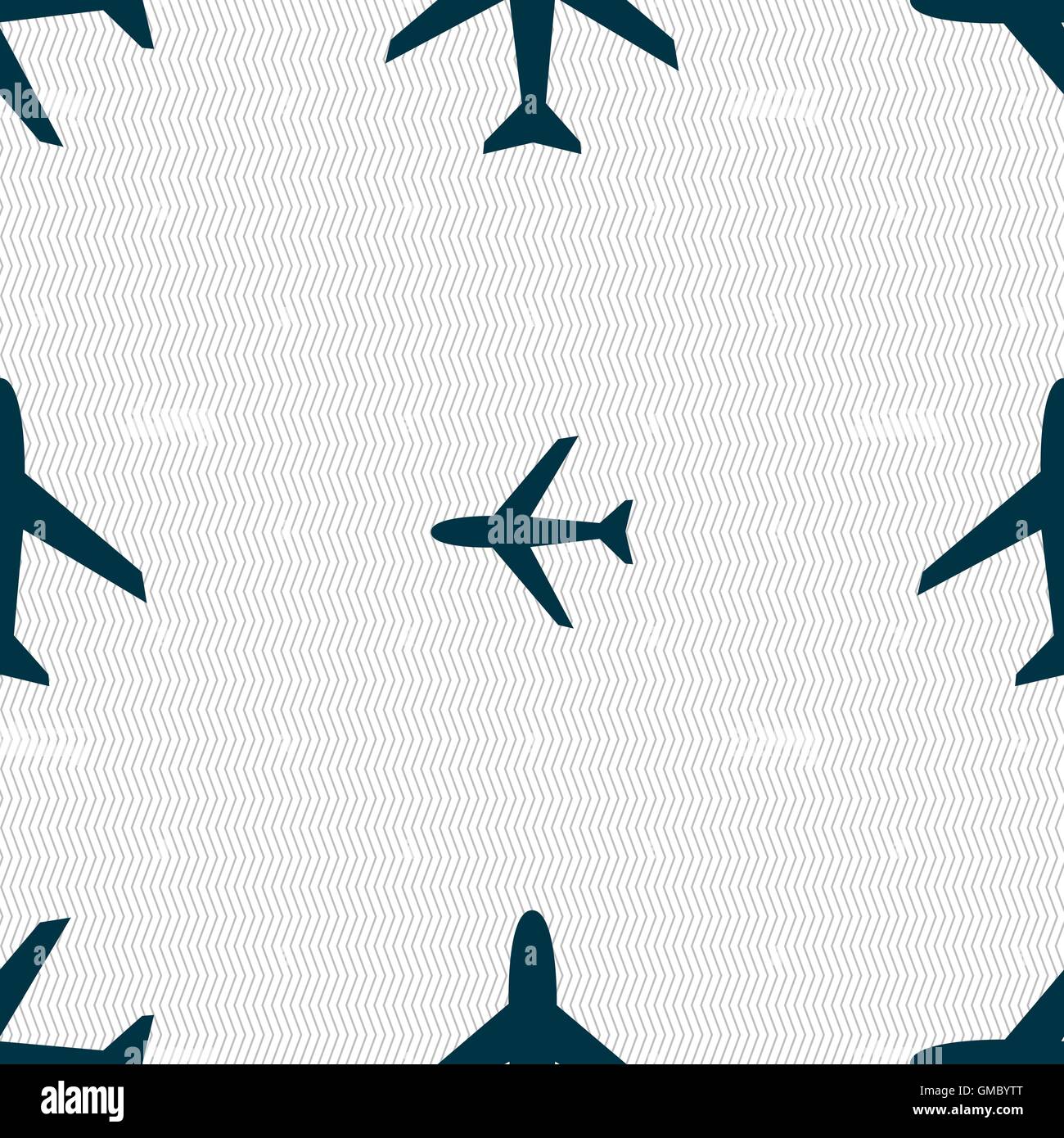 Airplane sign. Plane symbol. Travel icon. Flight flat label. Seamless ...