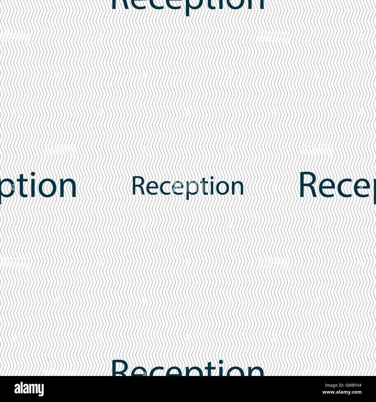 Reception sign icon. Hotel registration table symbol. Seamless abstract ...