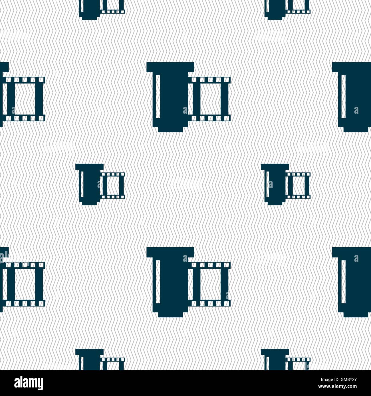 negative films icon symbol. Seamless pattern with geometric texture ...