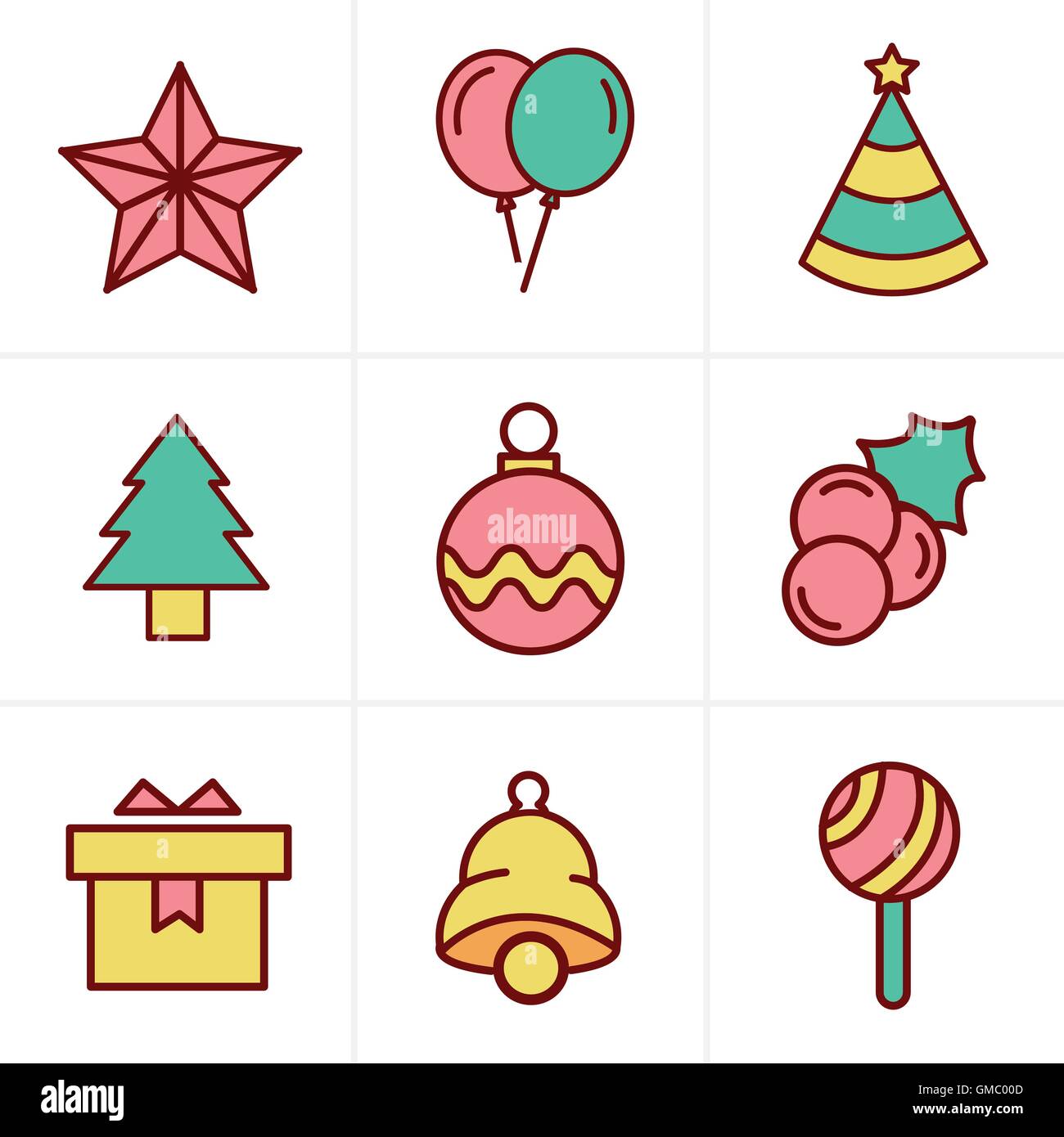 Icons Style Christmas Icons Set, Vector Design Stock Vector Image & Art ...