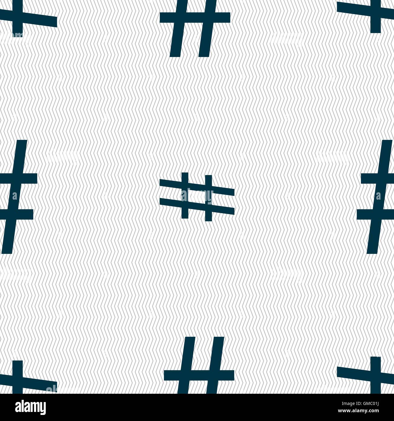 hash tag icon. Seamless abstract background with geometric shapes ...