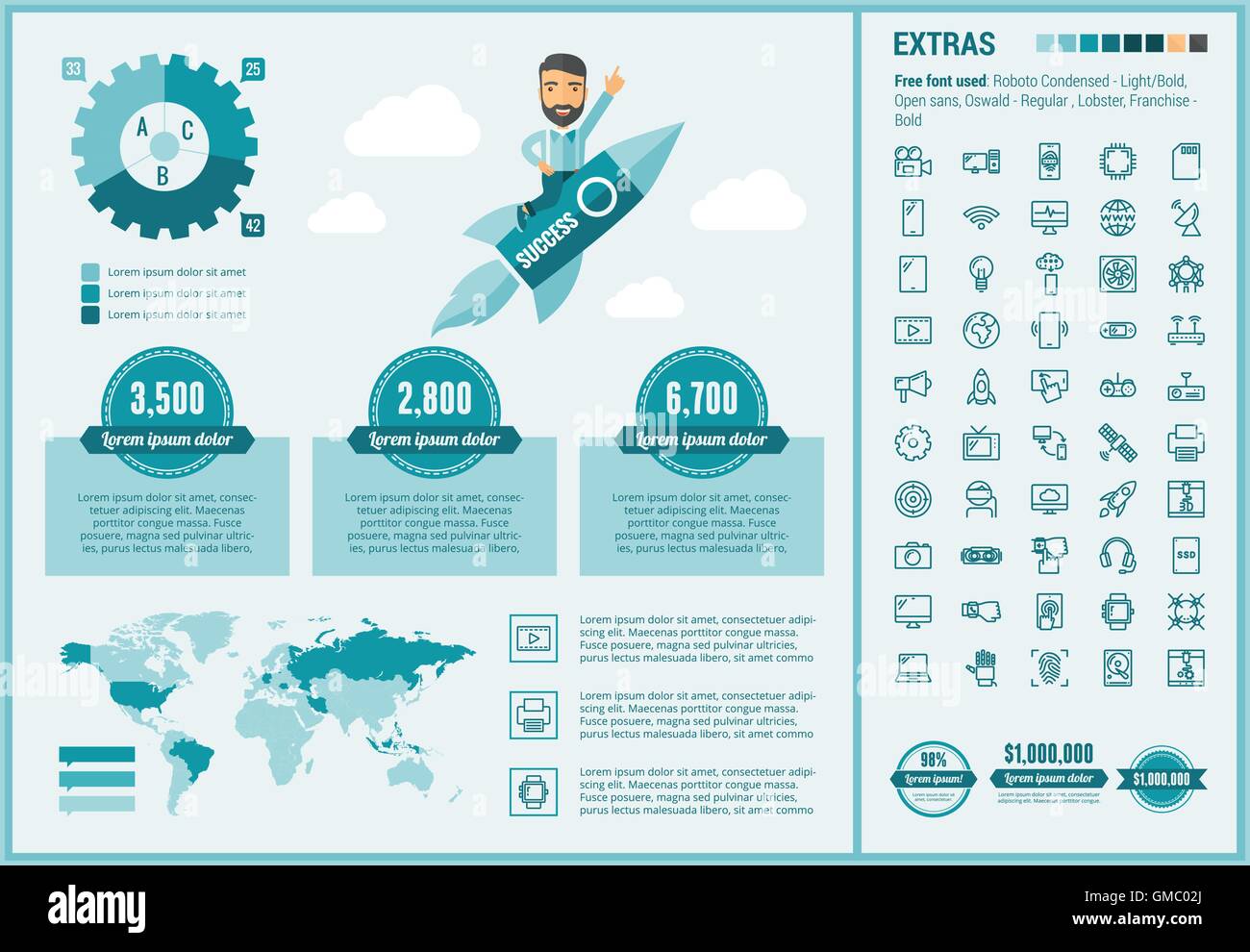 Technology flat design Infographic Template Stock Vector Image & Art ...