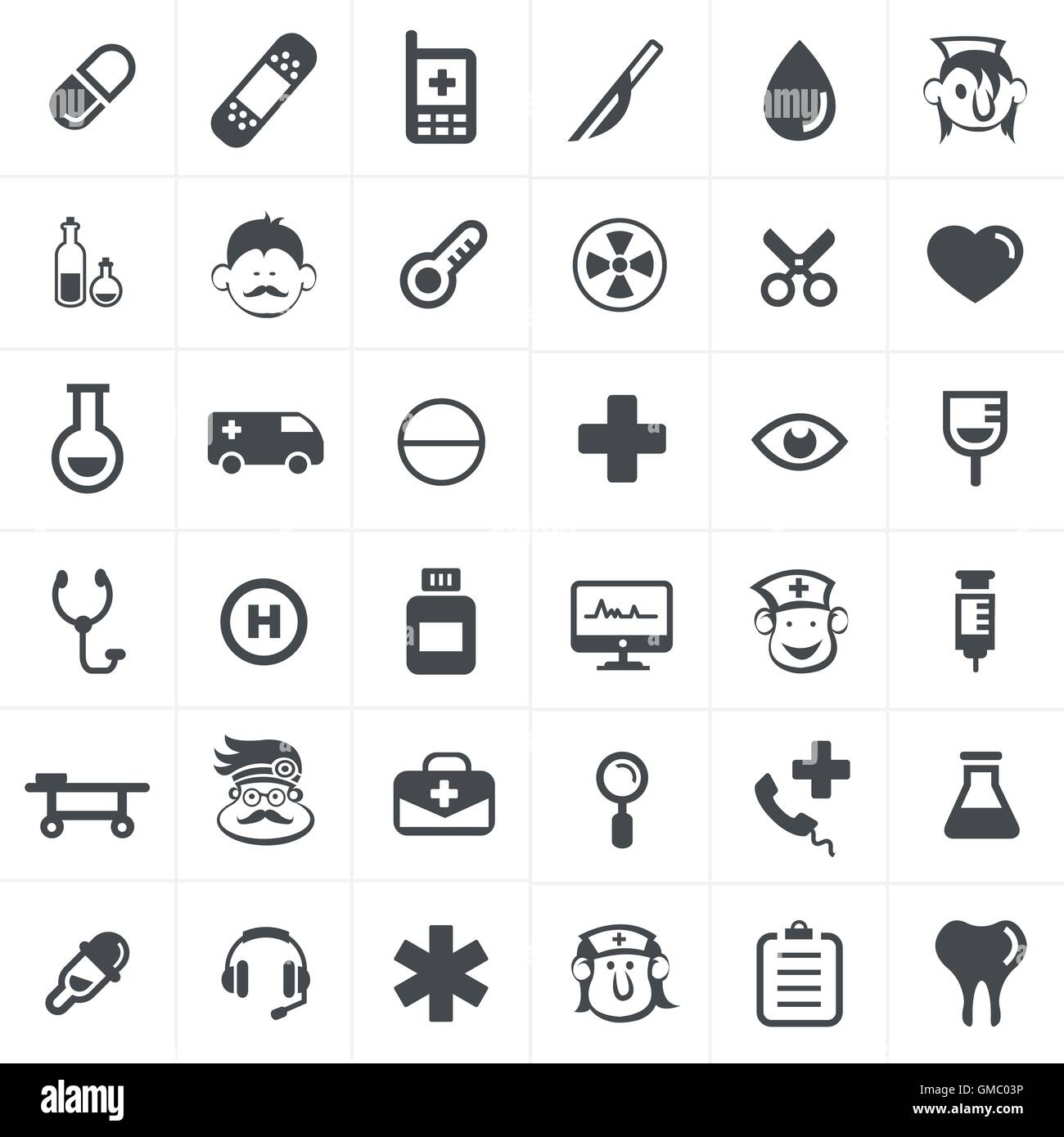 Medical set icons Stock Vector Image & Art - Alamy