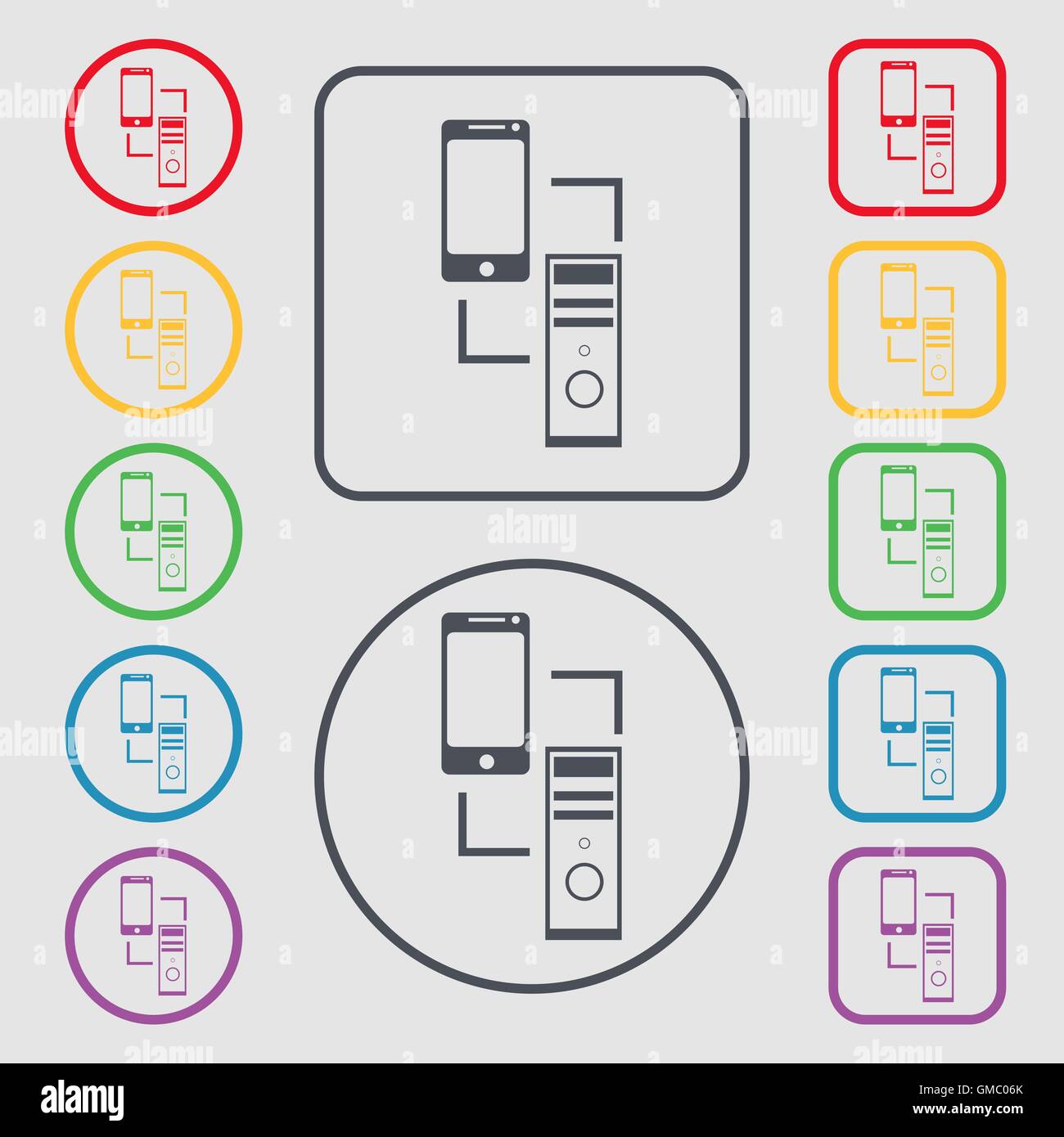 Synchronization sign icon. communicators sync symbol. Data exchange ...