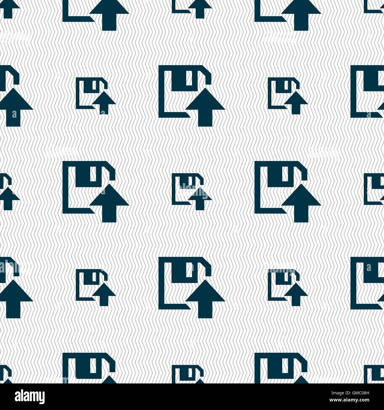 floppy icon. Flat modern design. Seamless abstract background with ...