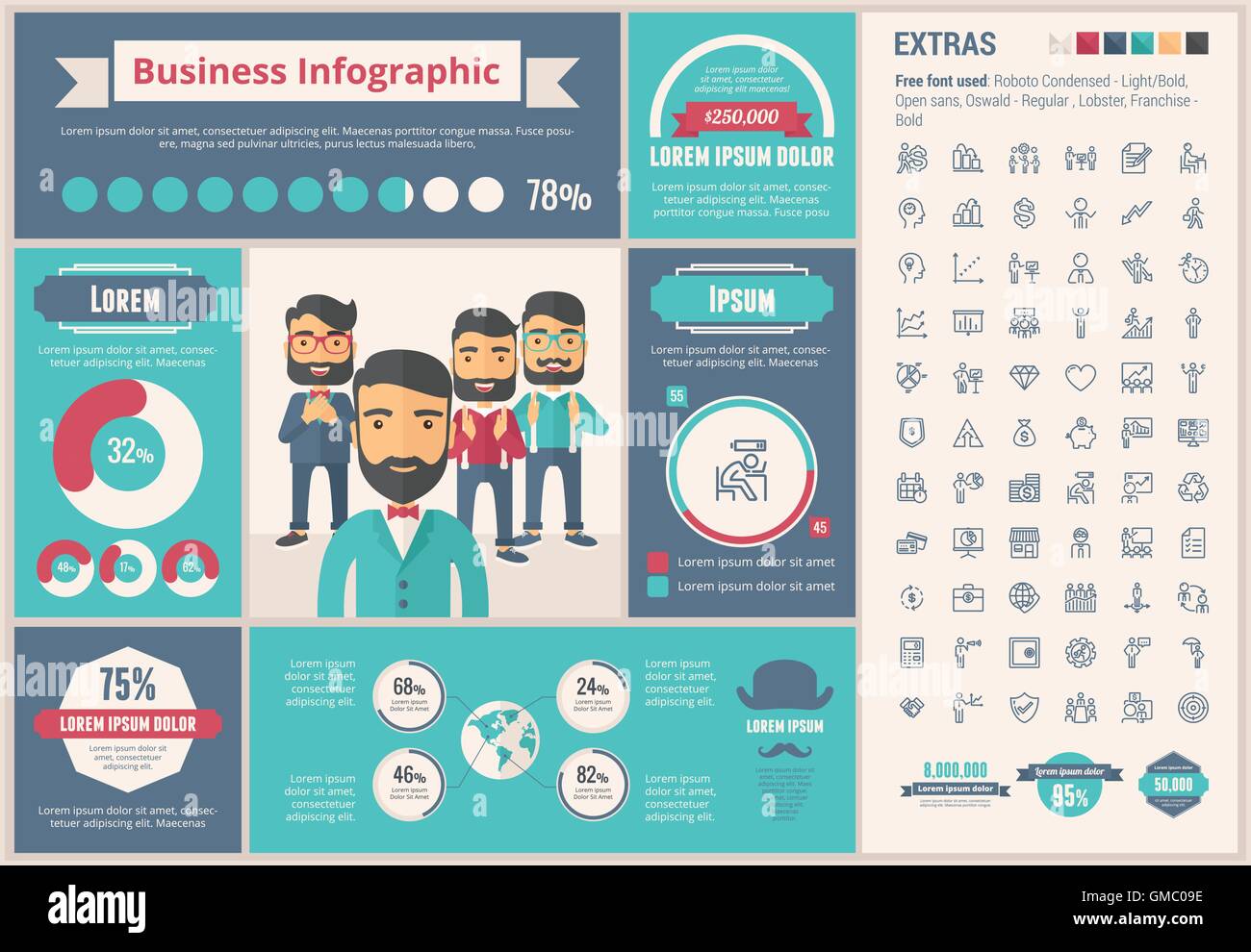 Business flat design Infographic Template Stock Vector Image & Art - Alamy