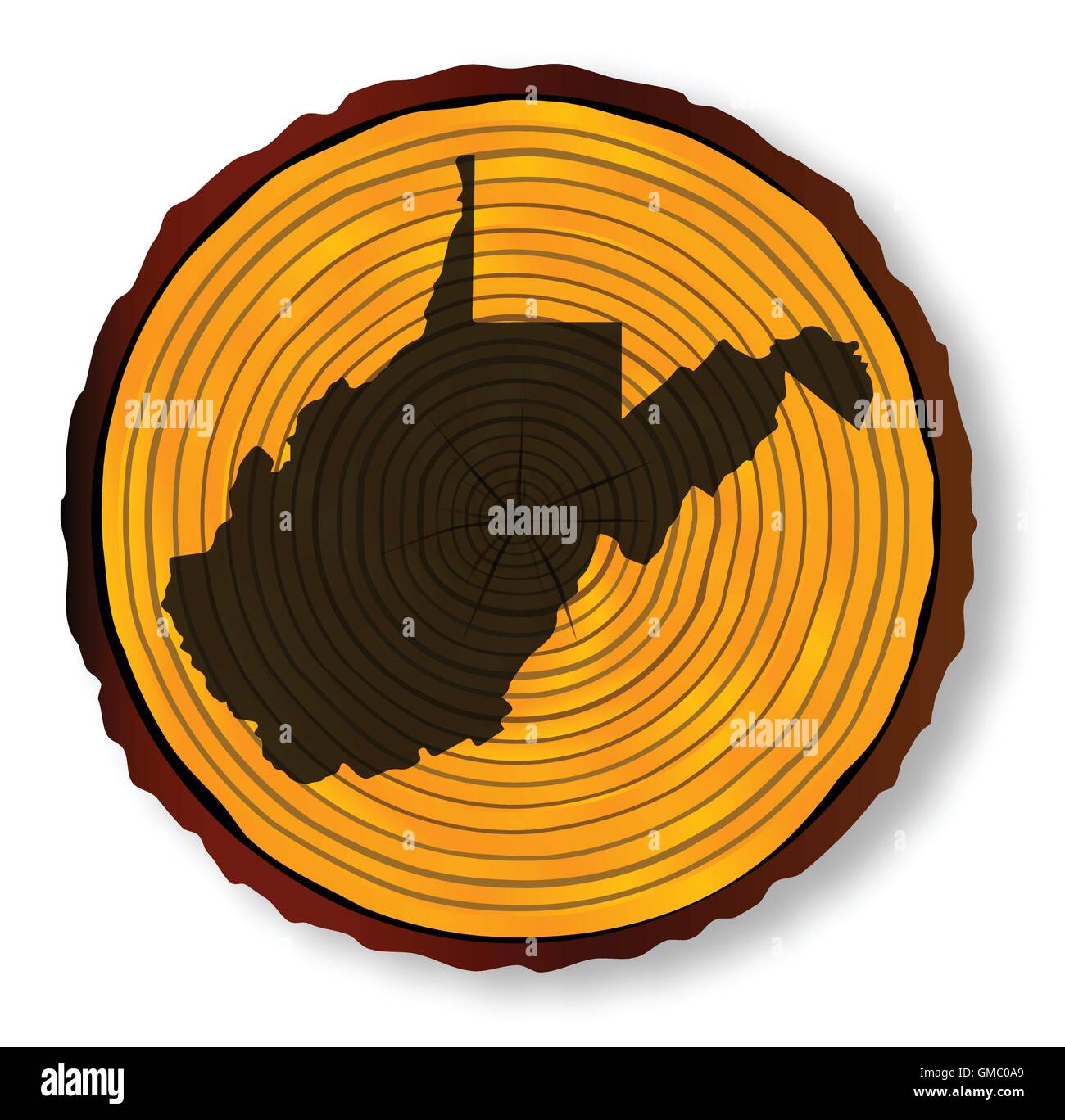 Virginia west state map Cut Out Stock Images & Pictures - Alamy
