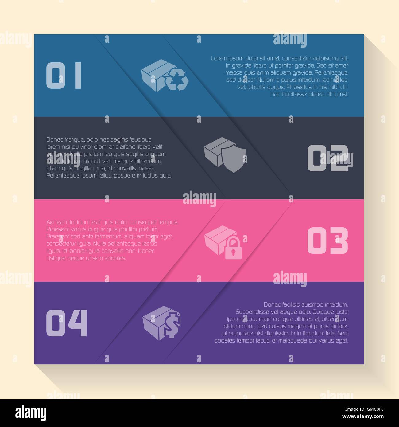 Infographic design with box icons Stock Vector Image & Art - Alamy