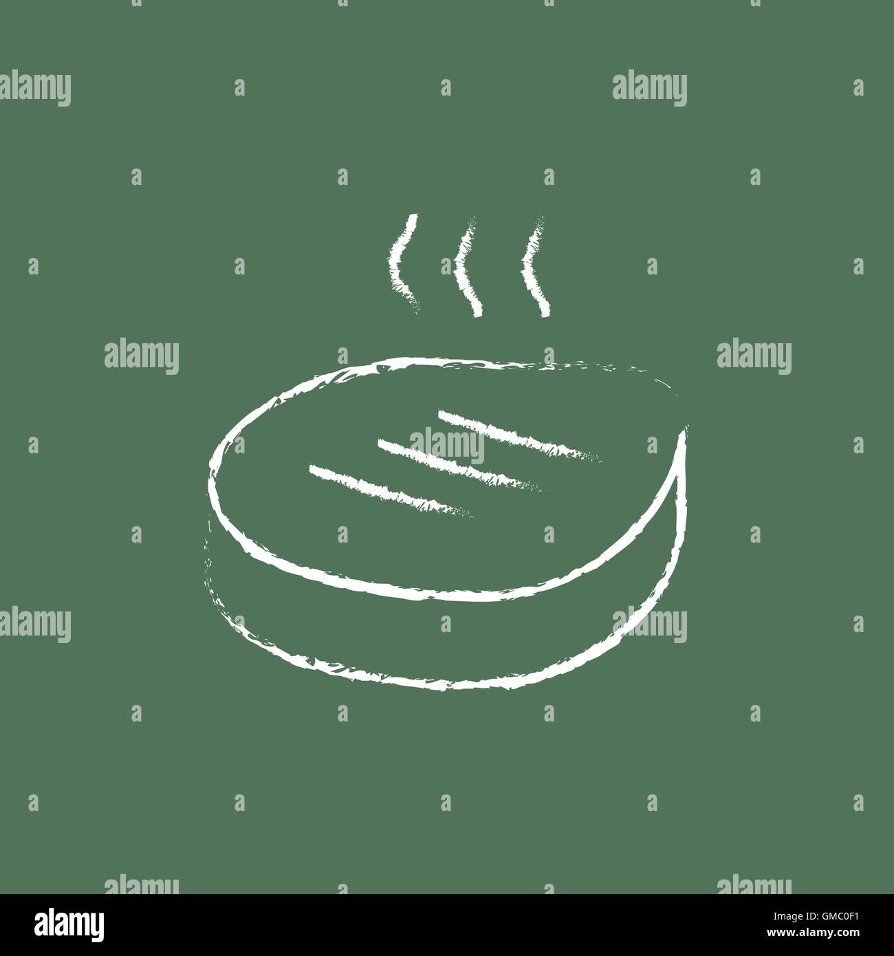 Grilled steak icon drawn in chalk Stock Vector Image & Art - Alamy