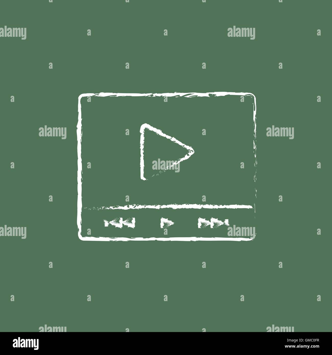 Video player icon drawn in chalk Stock Vector Image & Art - Alamy
