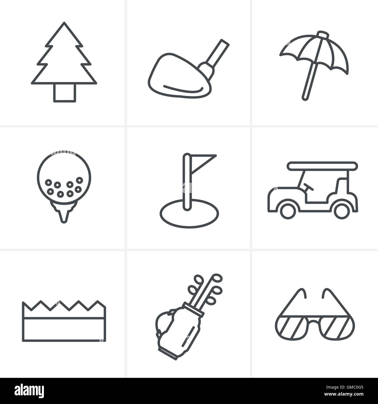 Golf line icons hi-res stock photography and images - Alamy
