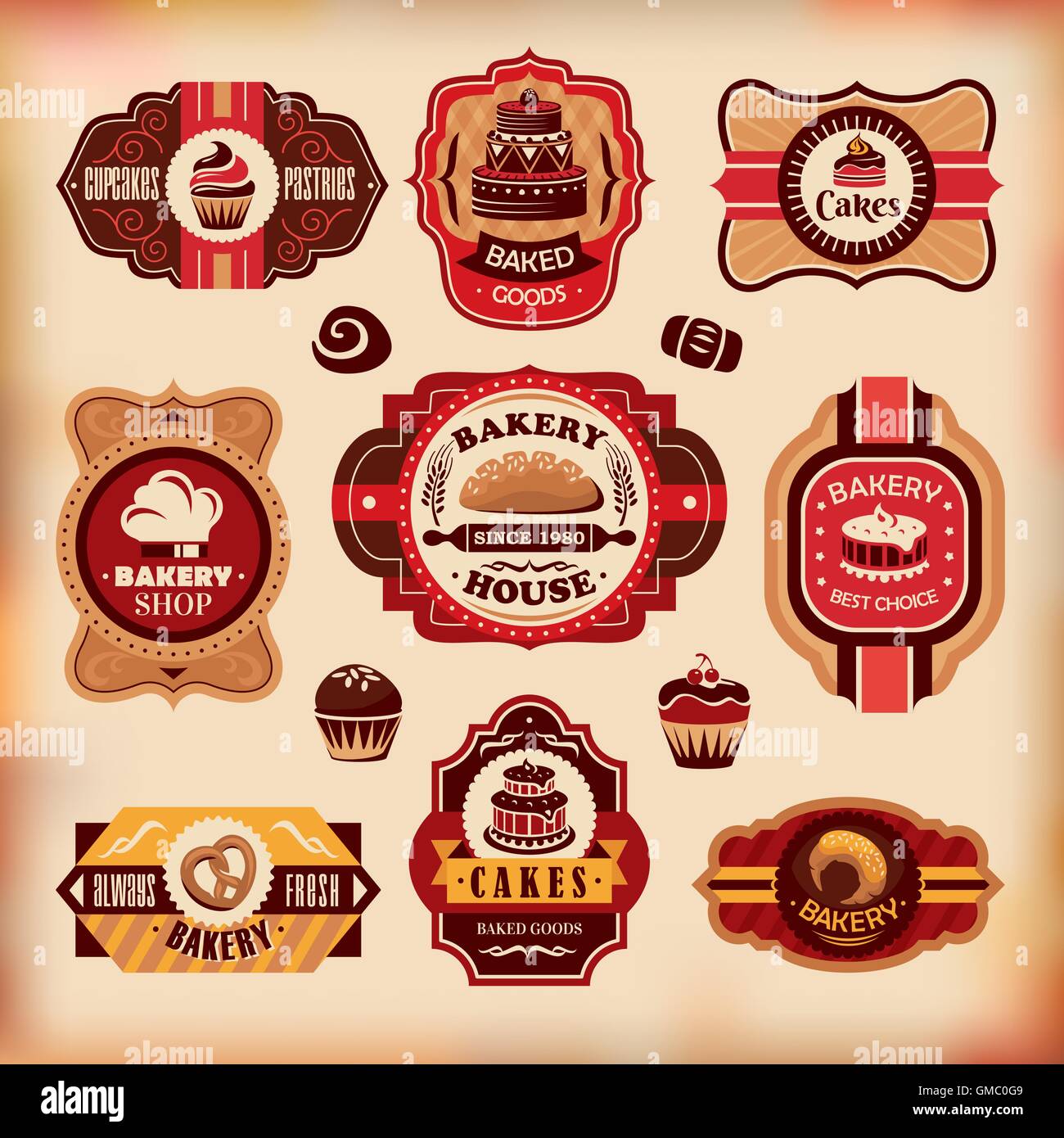 Set bakery shop element Stock Vector Images - Alamy
