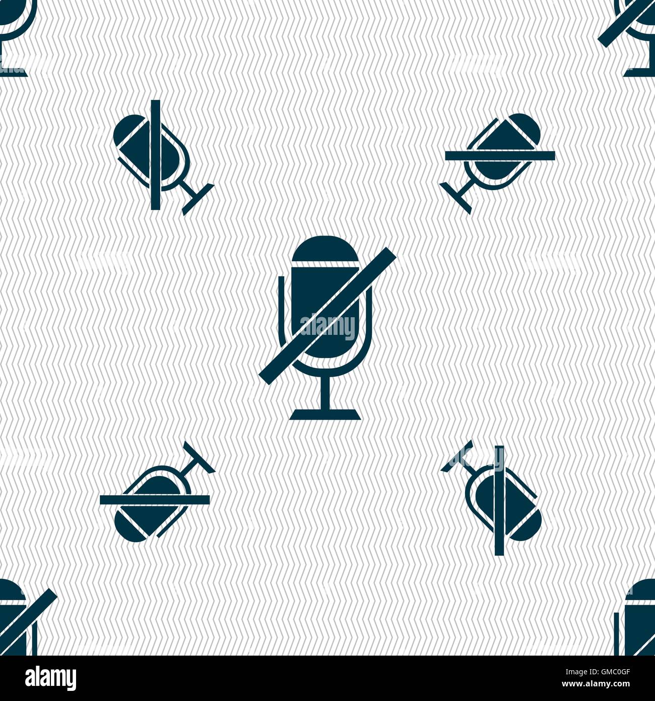 No Microphone sign icon. Speaker symbol. Seamless pattern with ...