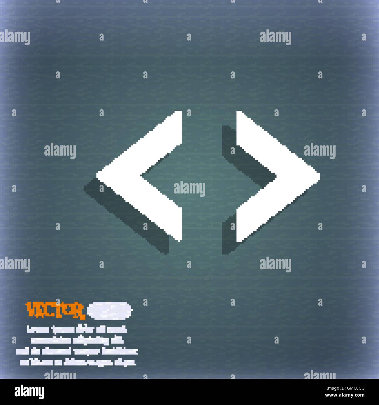 Code Sign Icon Programmer Symbol On The Blue Green Abstract Background With Shadow And Space