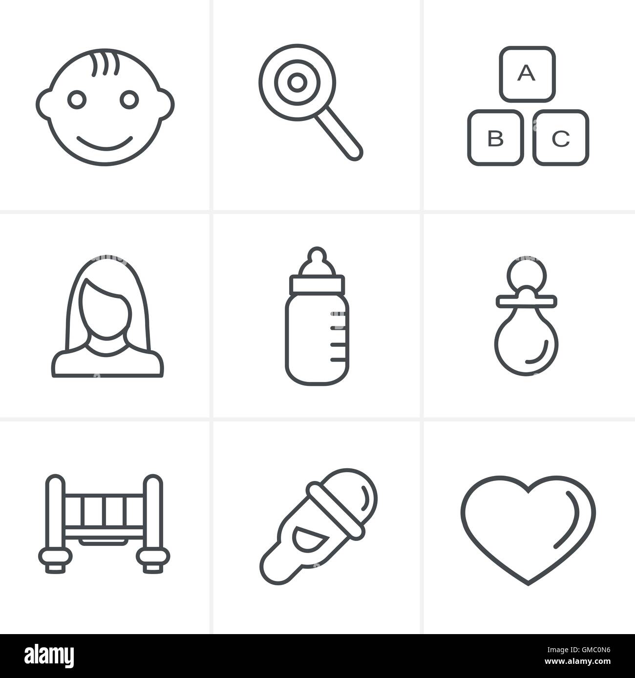 Simple line drawing baby hi-res stock photography and images - Alamy