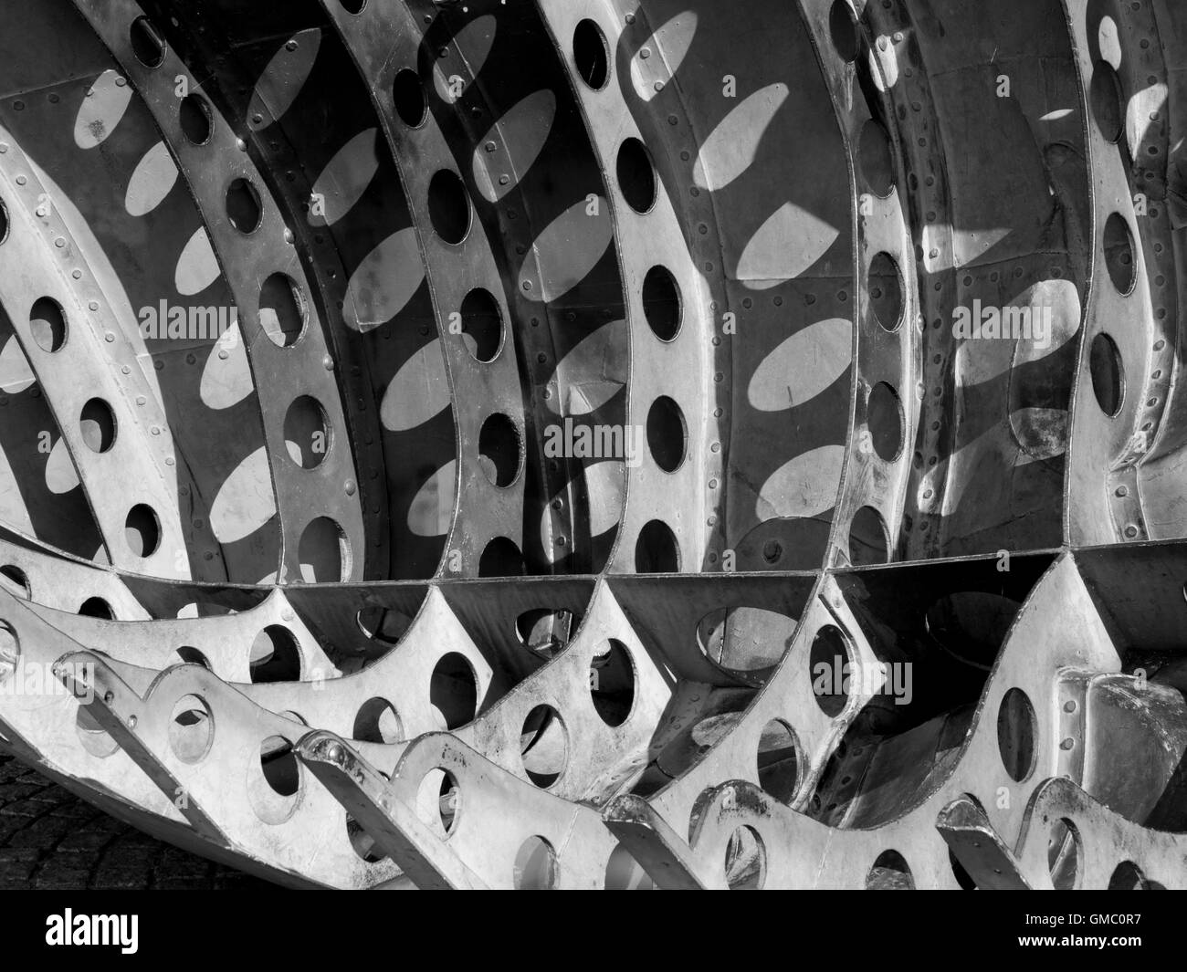 Metal sculpture and shadows in monochrome Stock Photo - Alamy