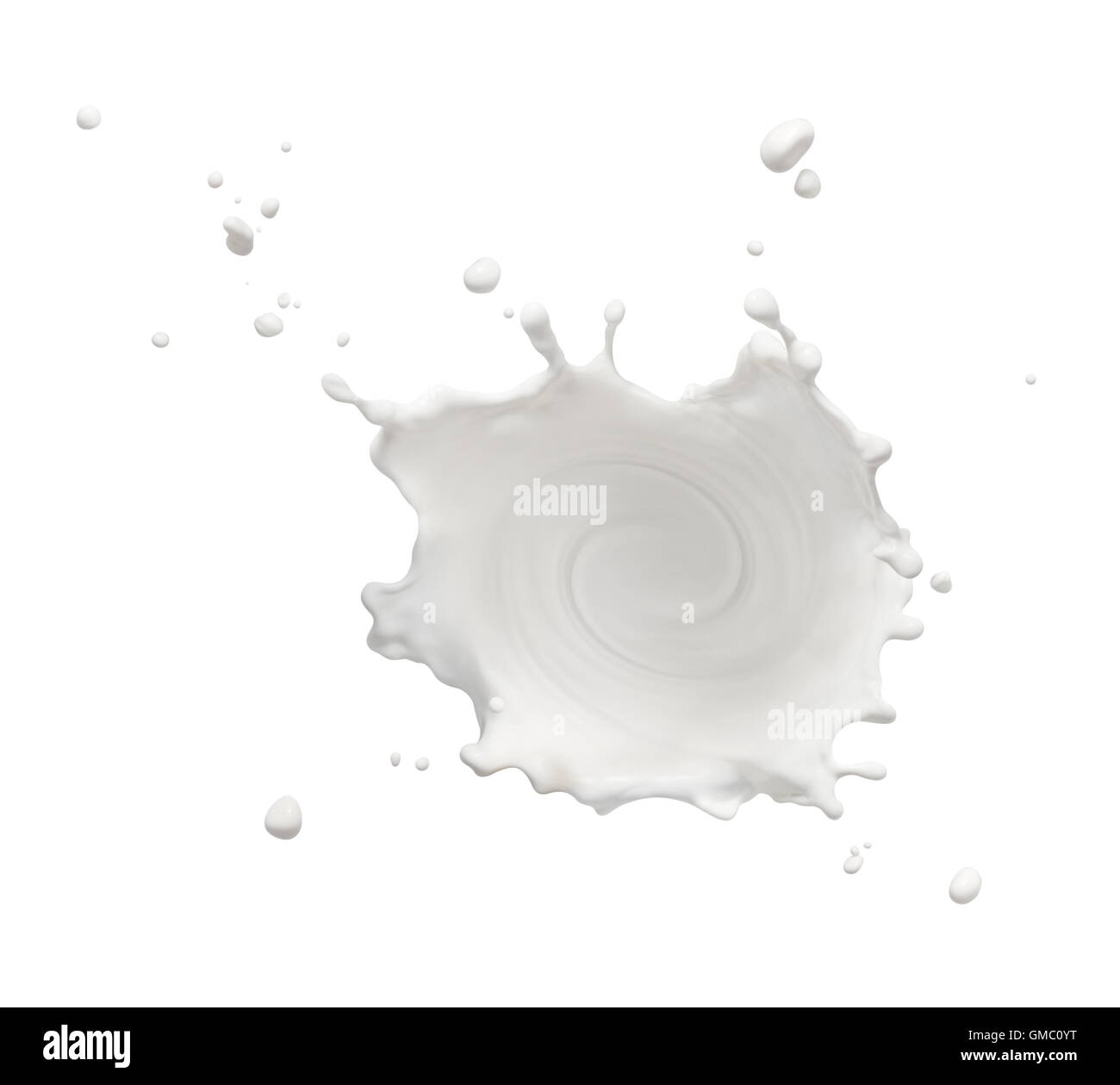swirling milk splash isolated on white background Stock Photo - Alamy