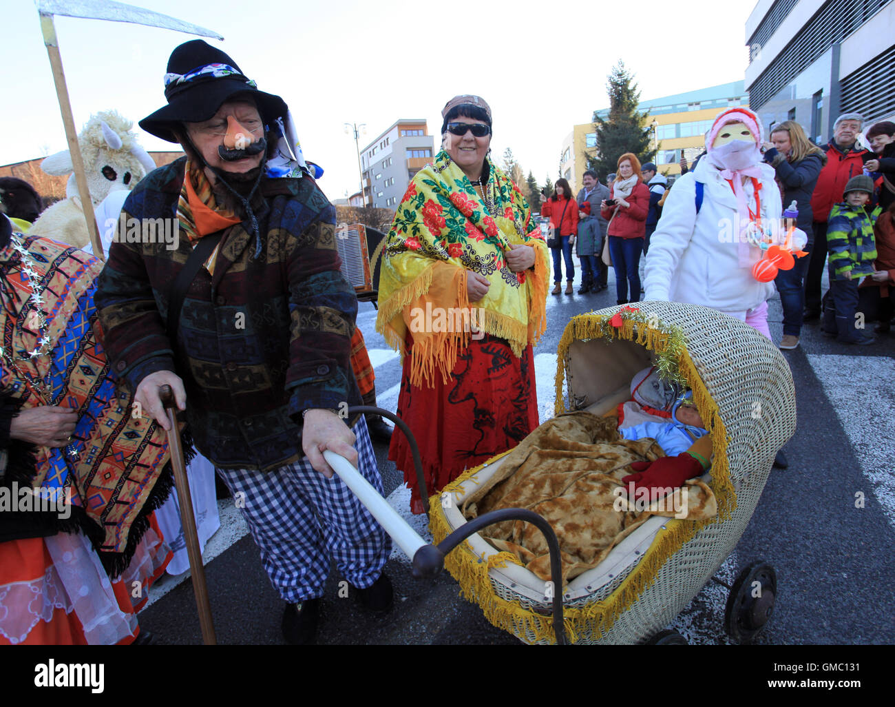 People enjoying a shrove festival (Shrove Tuesday) which marks the ...